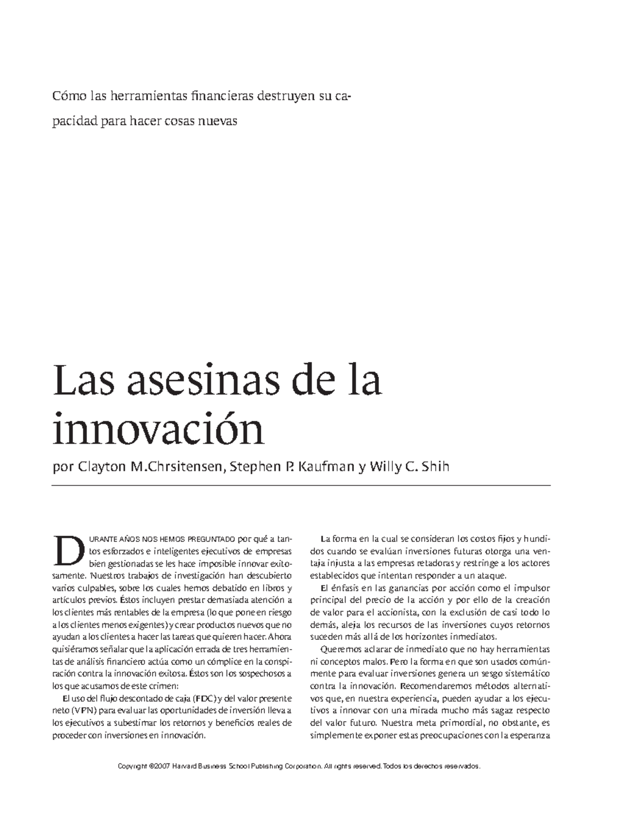 02-Las asesinas de la innovacion - urante años nos hemos preguntado por ...