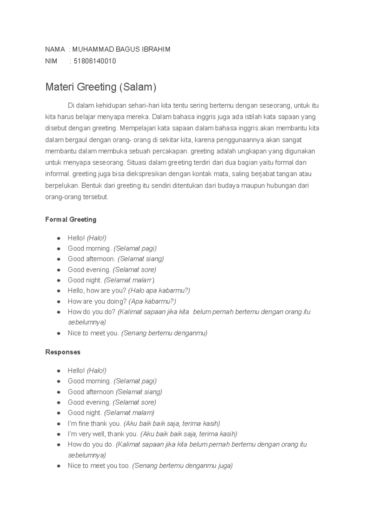 Greetings - Dalam bahasa inggris juga ada istilah kata sapaan yang disebut dengan greeting ...