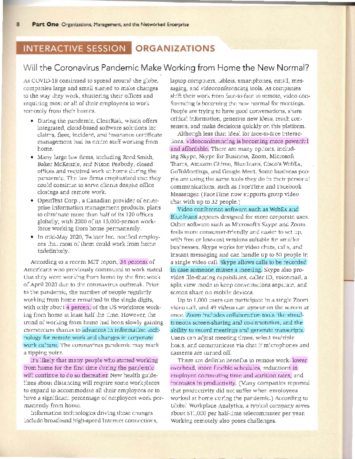 Case 1 - Will the Coronavirus Pandemic Make Working from Home the New ...