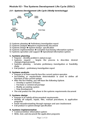 Module 01 - Introduction to Systems Analysis Design - Module 01 – Introduction to Systems ...