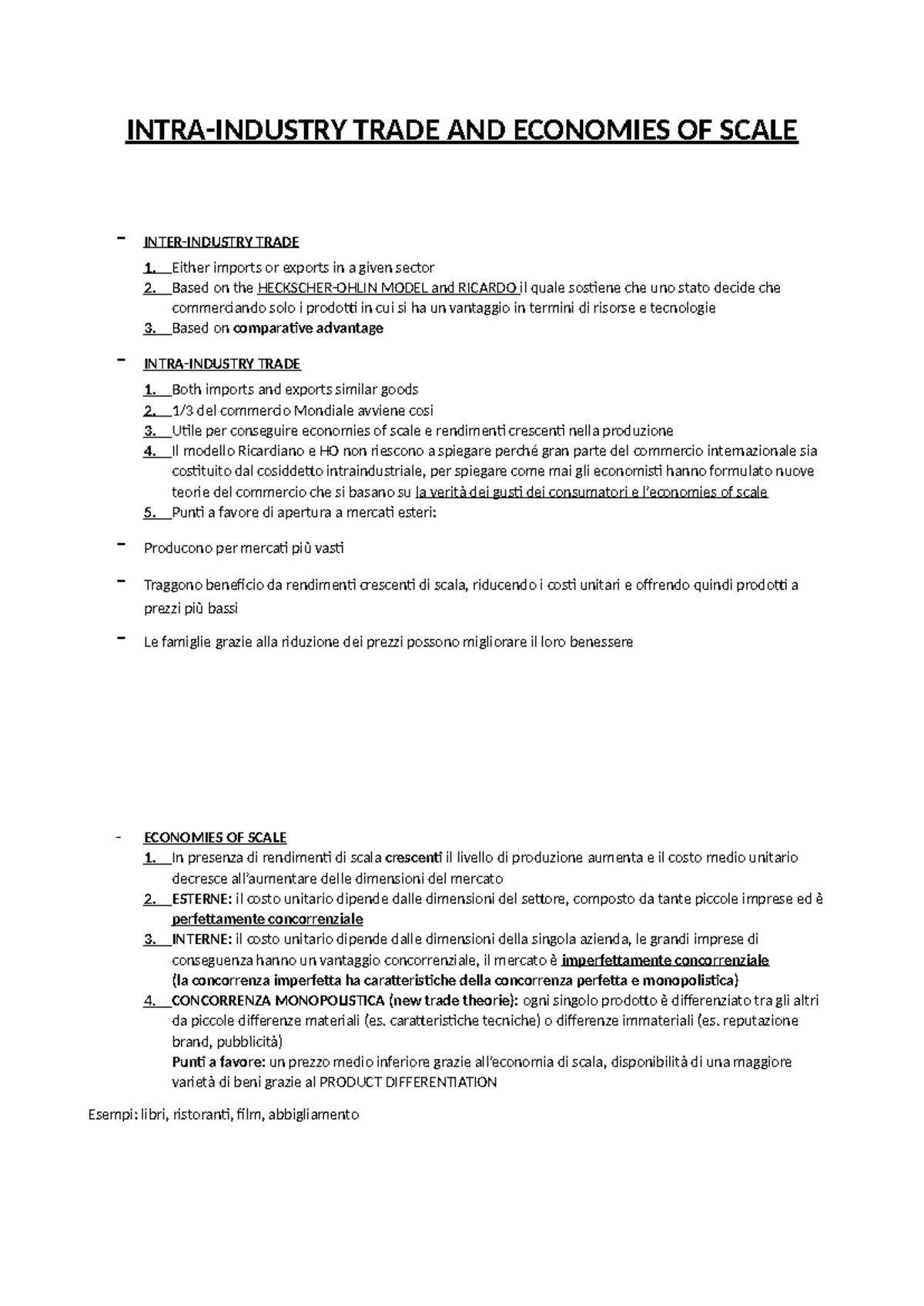 Intraindustry Trade - INTRA-INDUSTRY TRADE AND ECONOMIES OF SCALE ...