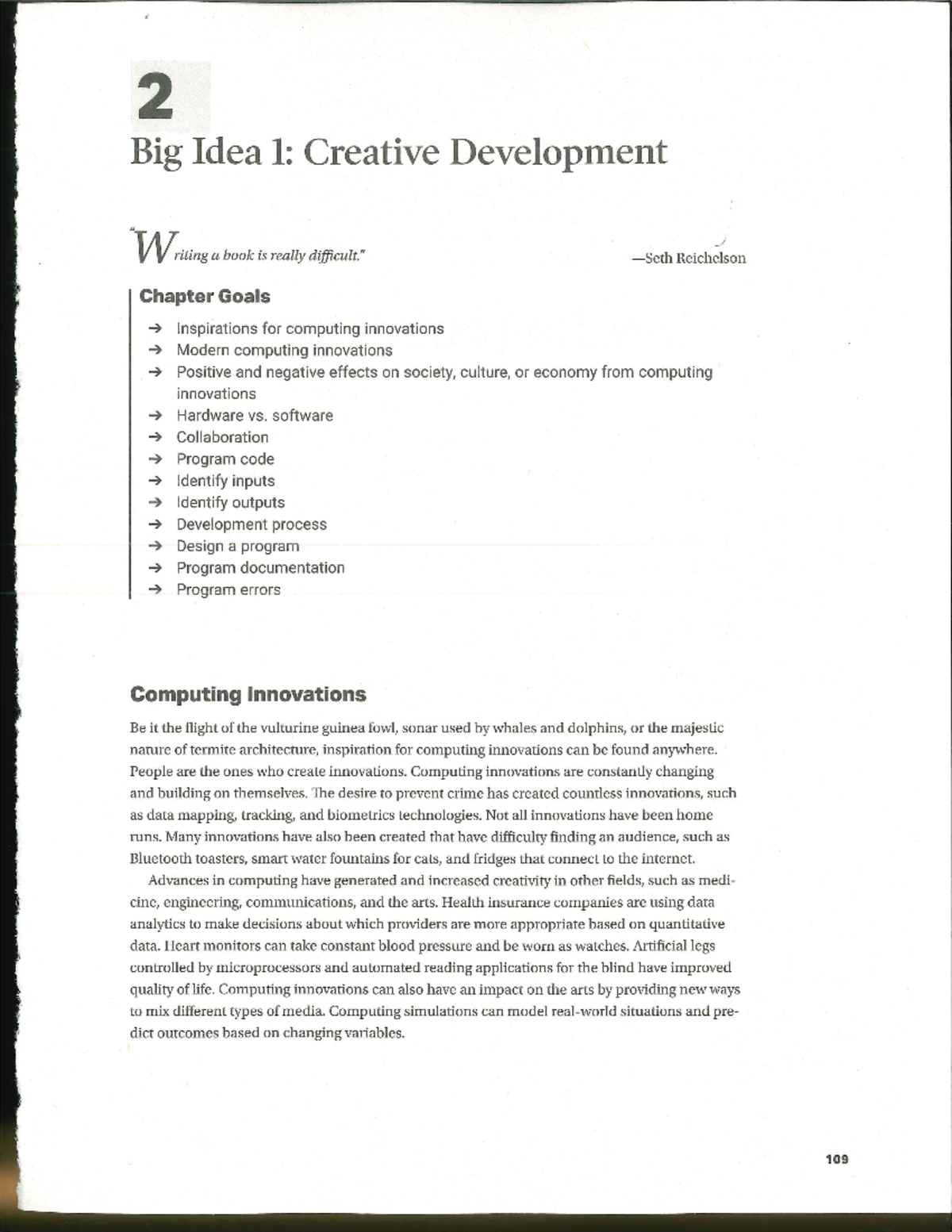 AP CSP Big Idea 1 - prac - 2 Big Idea 1: Creative Development W riting ...