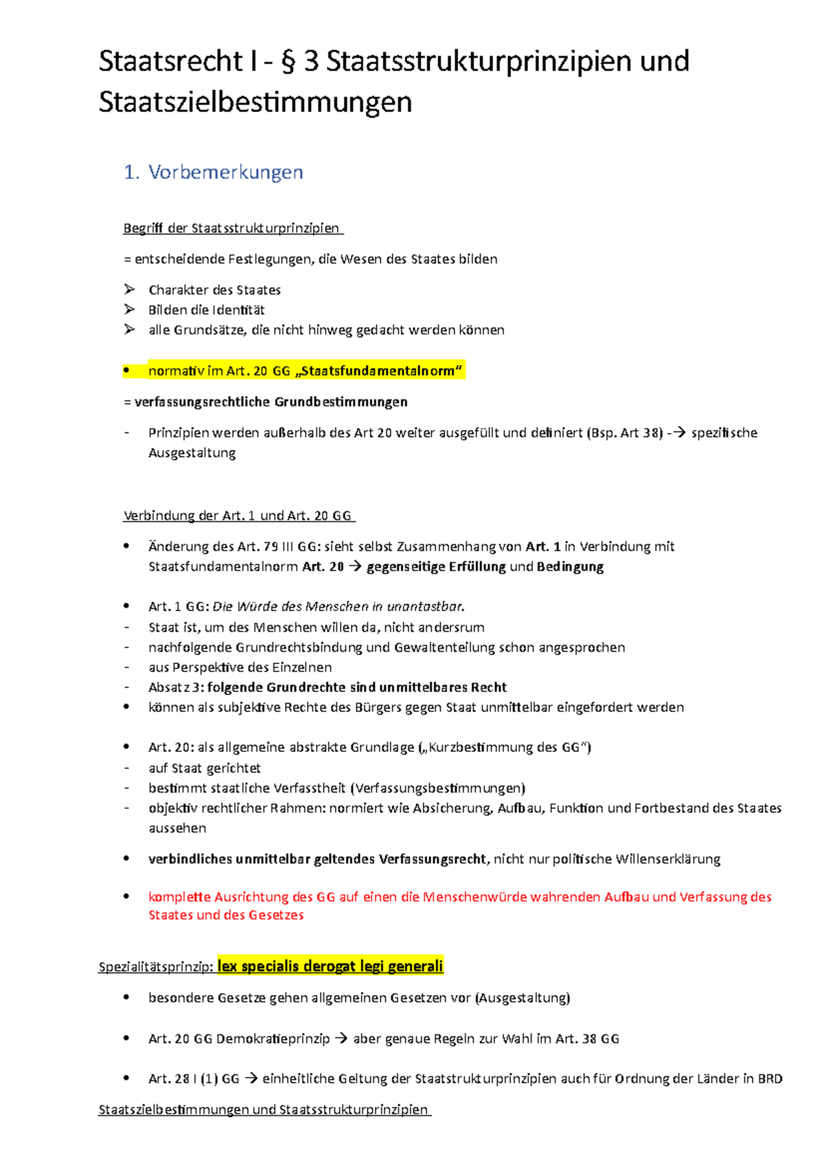 Staats R I 3 - lol - Staatsrecht I - § 3 Staatsstrukturprinzipien und ...