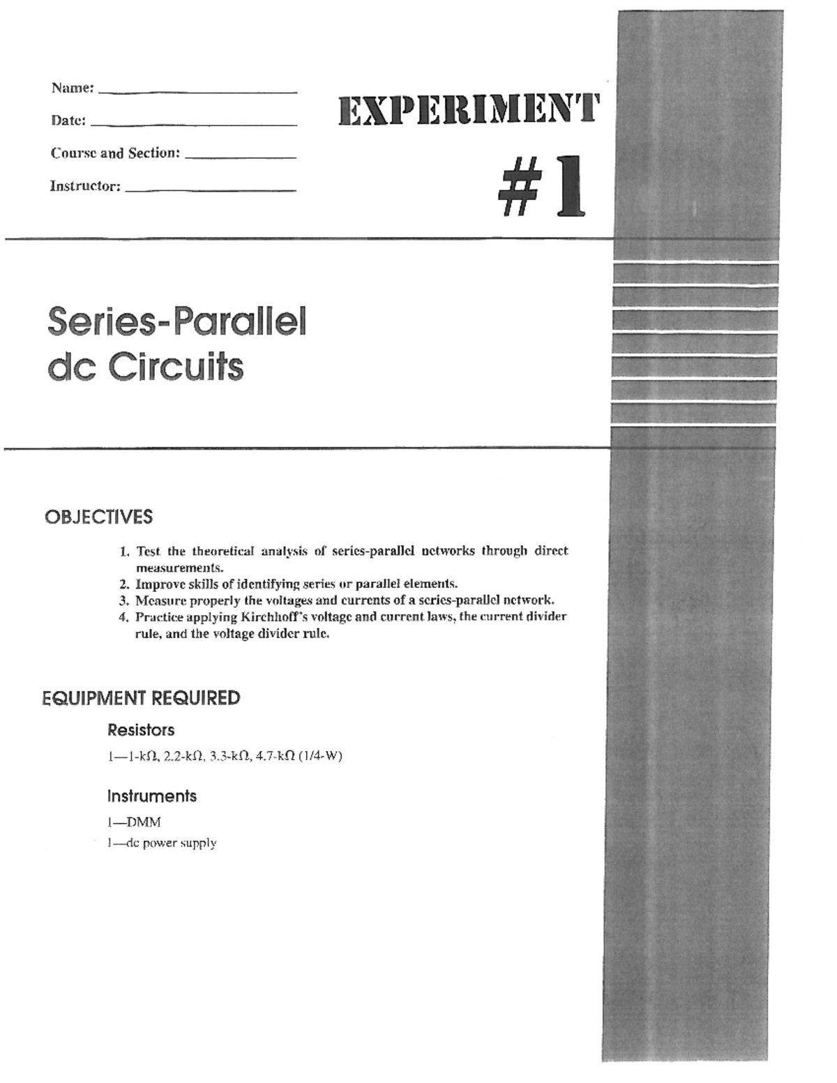 1.Series-Parallel dc Circuits - CET 3525 - Studocu
