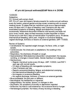 SOAP note 3- obstetrician-gynecologist, - 22 yrs (acute appen)- SOAP ...
