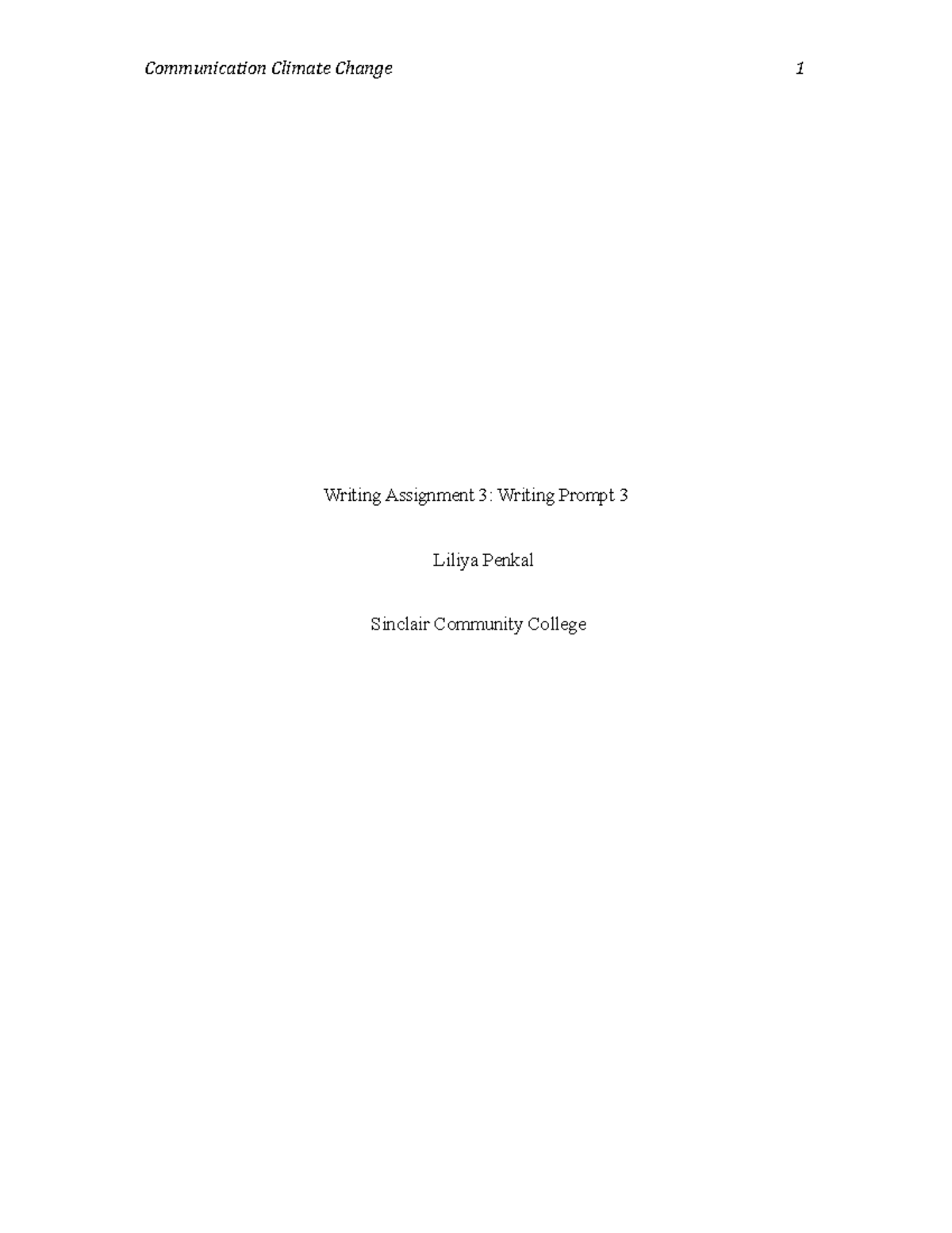 Assignment 3 Writing Prompt 3 - Writing Assignment 3: Writing Prompt 3 ...
