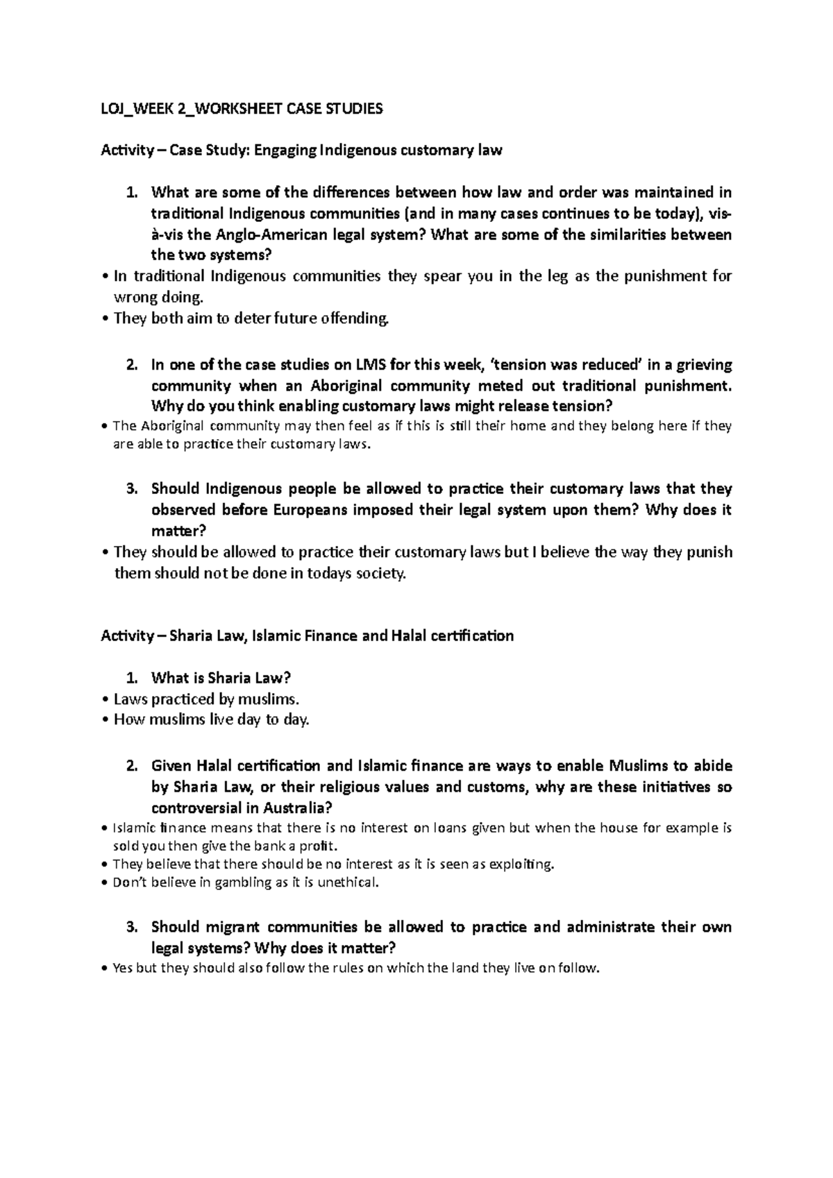Week 2 Worksheet Case Studies 2 - LOJ_WEEK 2_WORKSHEET CASE STUDIES ...