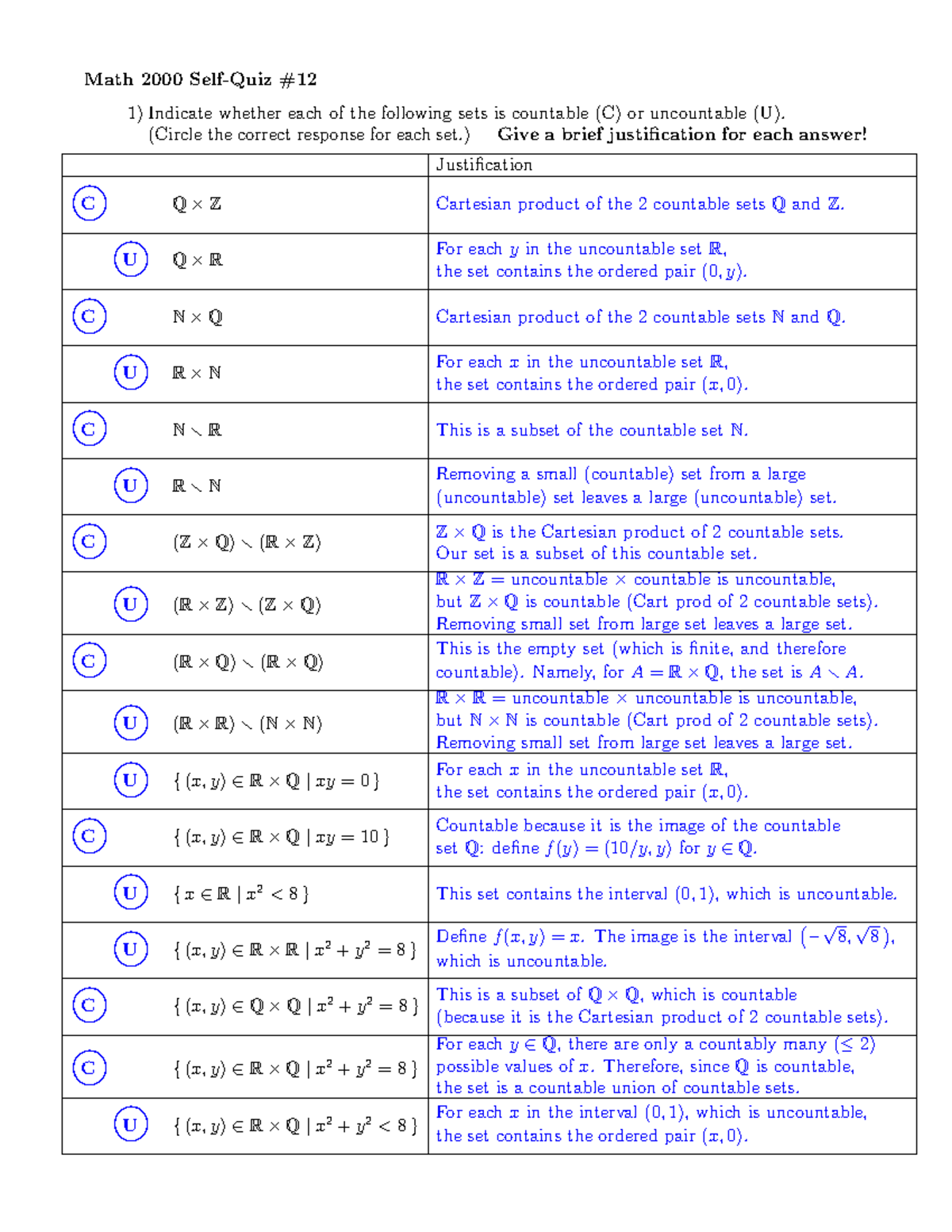 Self-quiz12-soln - Quiz 12 Tutorial - Math 2000 Self-Quiz #12 1 ...