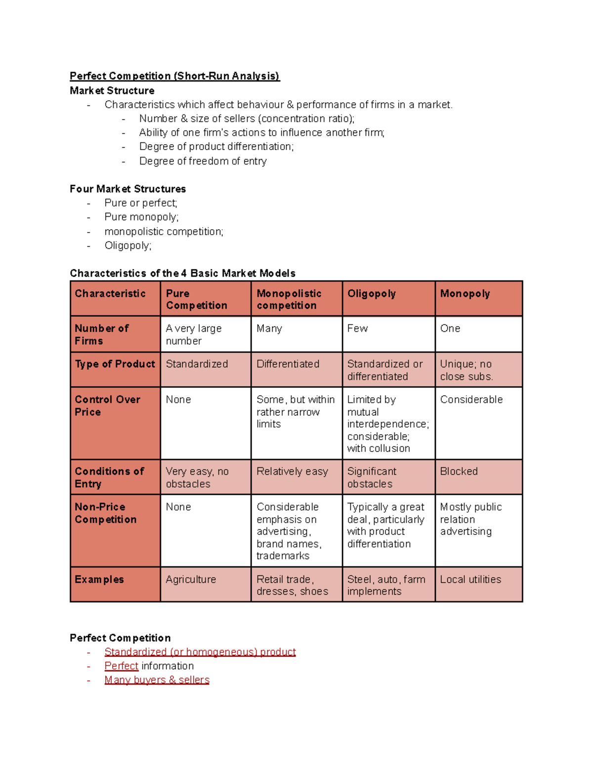 Chapter 9 - Perfect Competition (Short-Run) - Perfect Competition ...