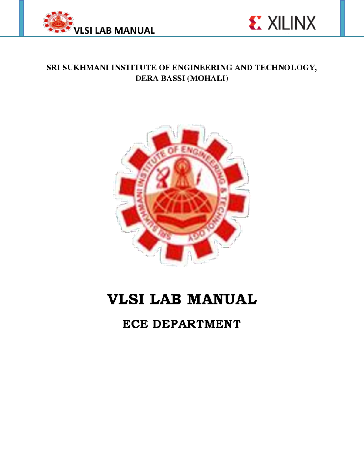 Lab Manual of VLS - SRI SUKHMANI INSTITUTE OF ENGINEERING AND ...