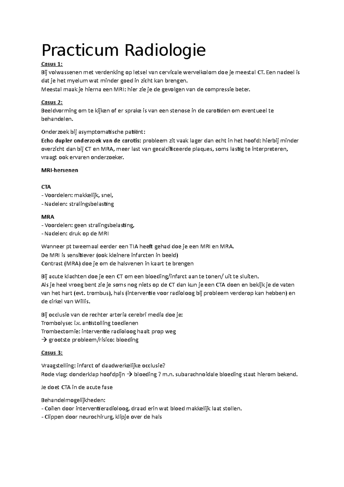 Practicum Radiologie - Practicum Radiologie Casus 1: Bij volwassenen ...