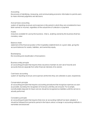 Chapter 1 - Introduction to Accounting - accounting The process of ...