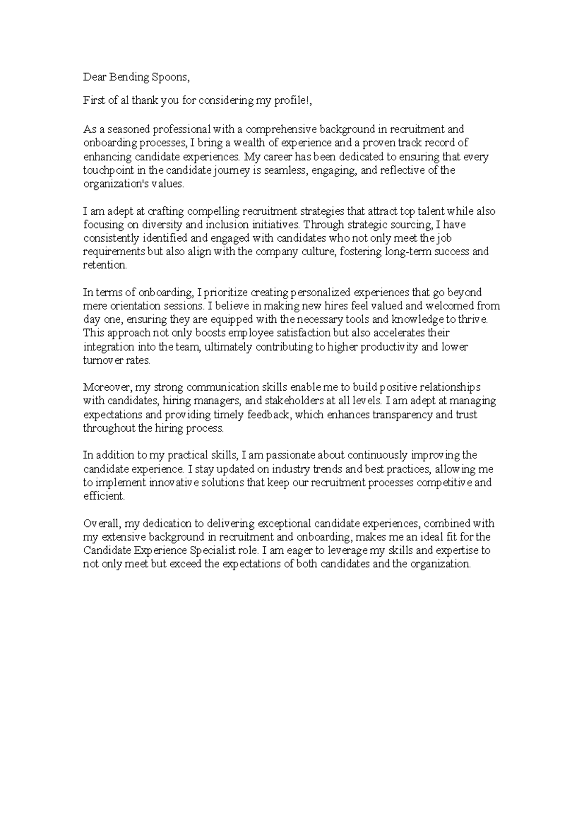 CL Bending Spoons - Summary Programacion - Dear Bending Spoons, First ...