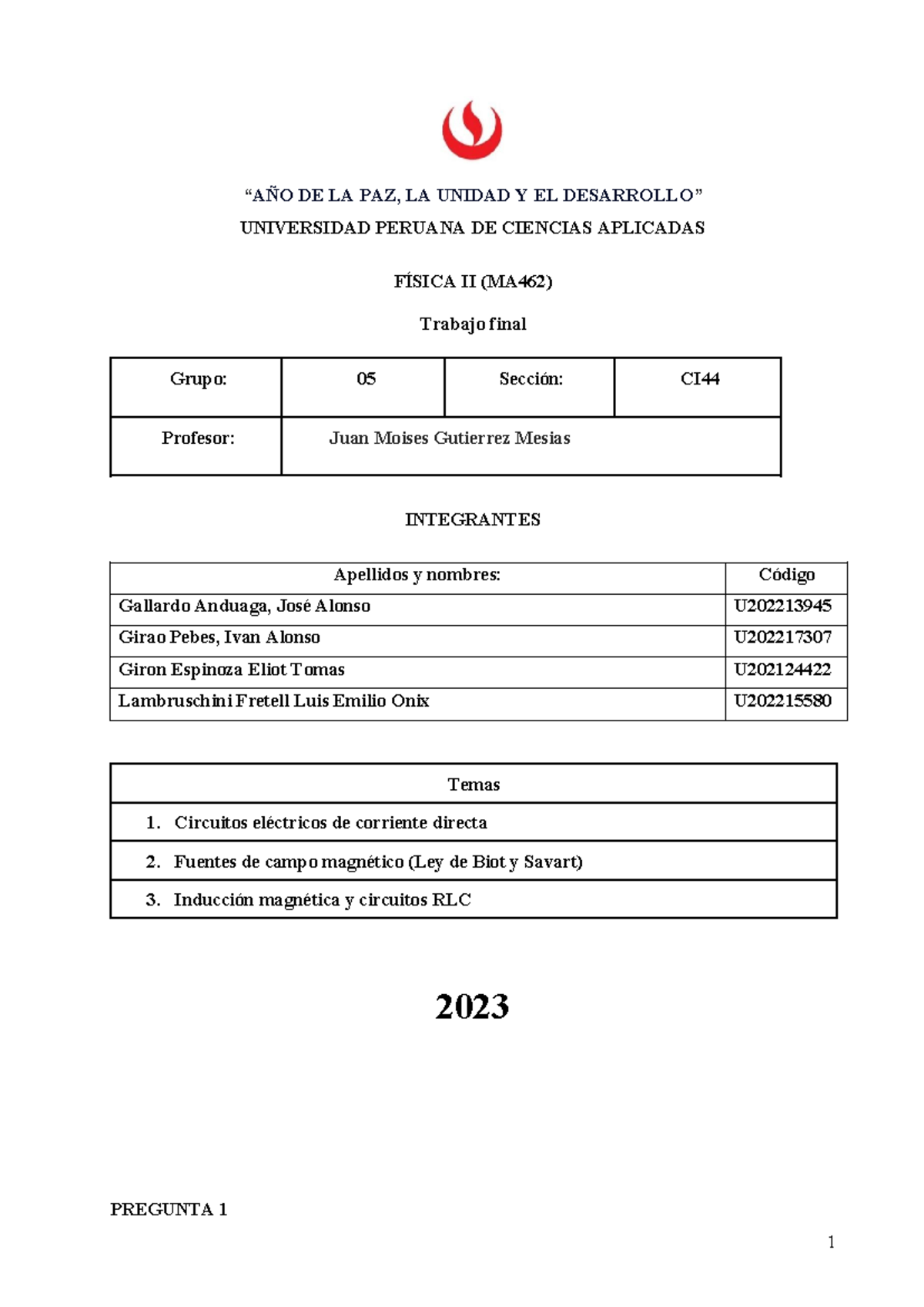 CI44-MA462-TF- Girao, Giron, Gallardo, Lambruschini (Reparado) - “AÑO ...