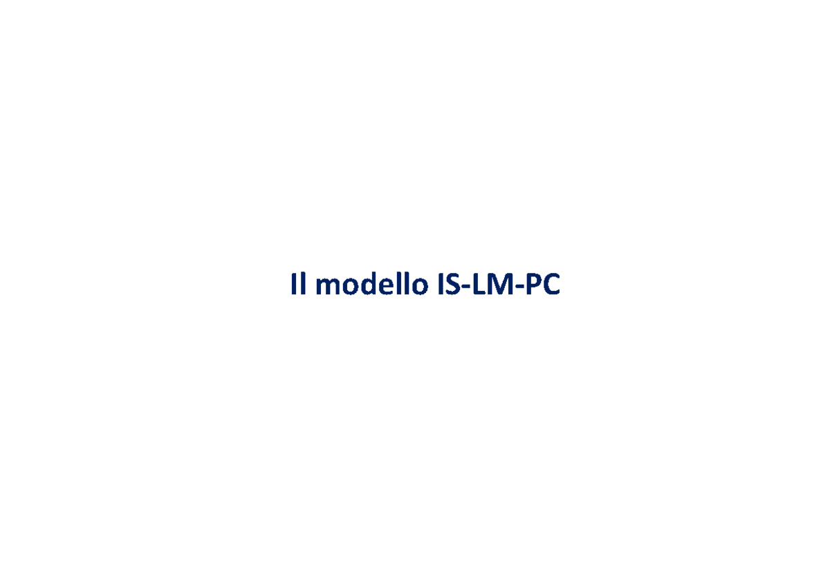 Capitolo 9 Modello Islmpc - Il modello IS-LM-PC ( ) n e p -p =- a u - u ...