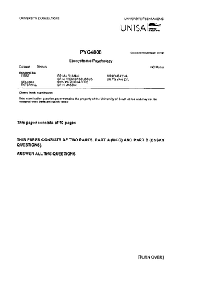 PYC4808 Tutorial letter 001 2021 Assignment - PYC4808/001/3/ 2021 Tutorial Letter 001/3 ...