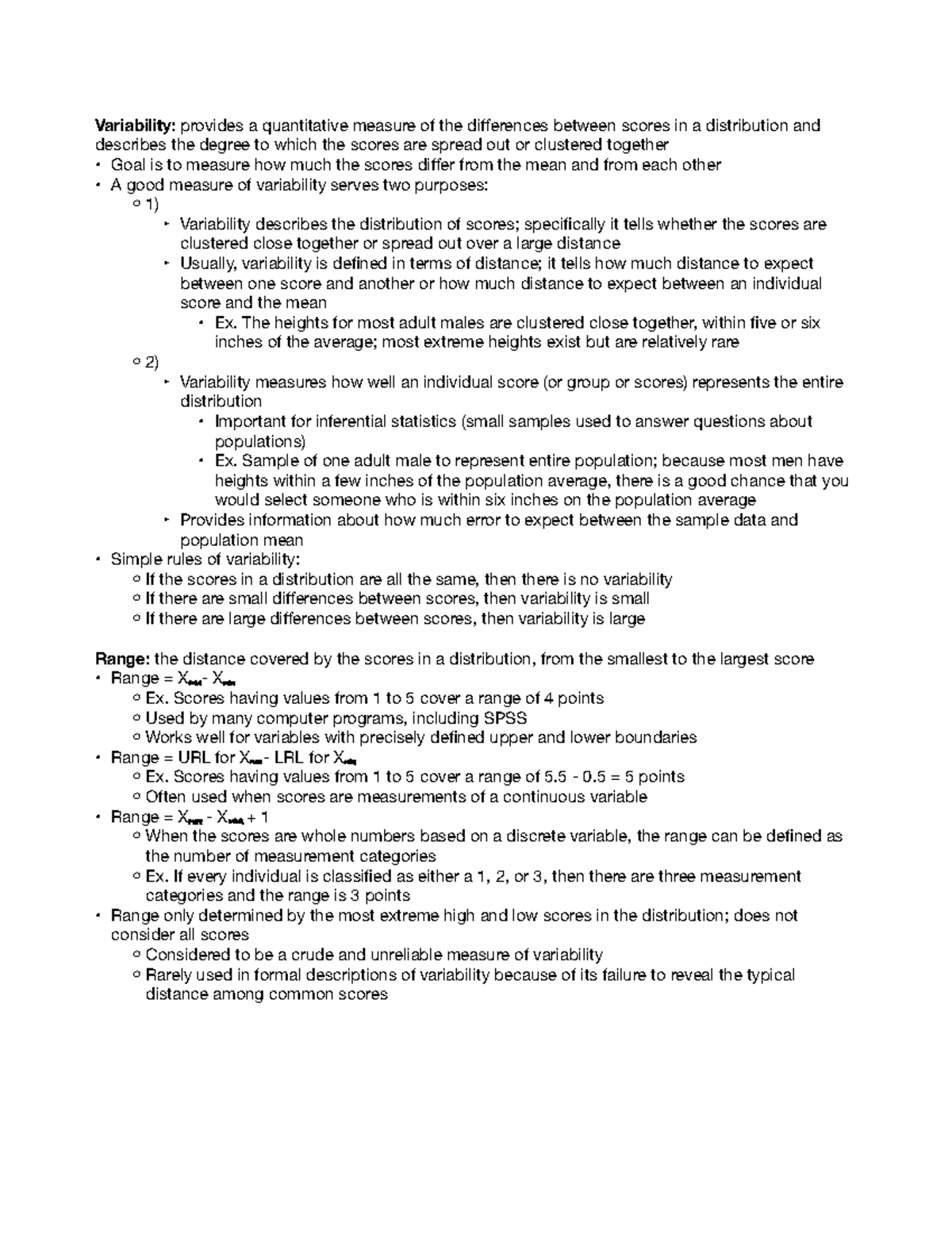 Statistics Chapter 4 Variability - Variability: provides a quantitative ...