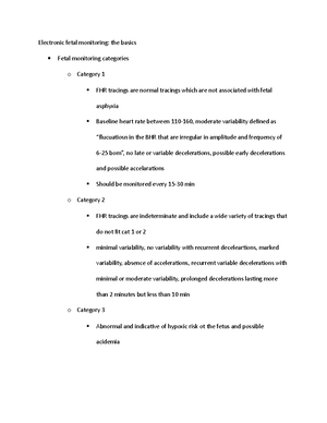 OB Exam 2 Focused Notes - Processes and Stages of Labor. Critical ...