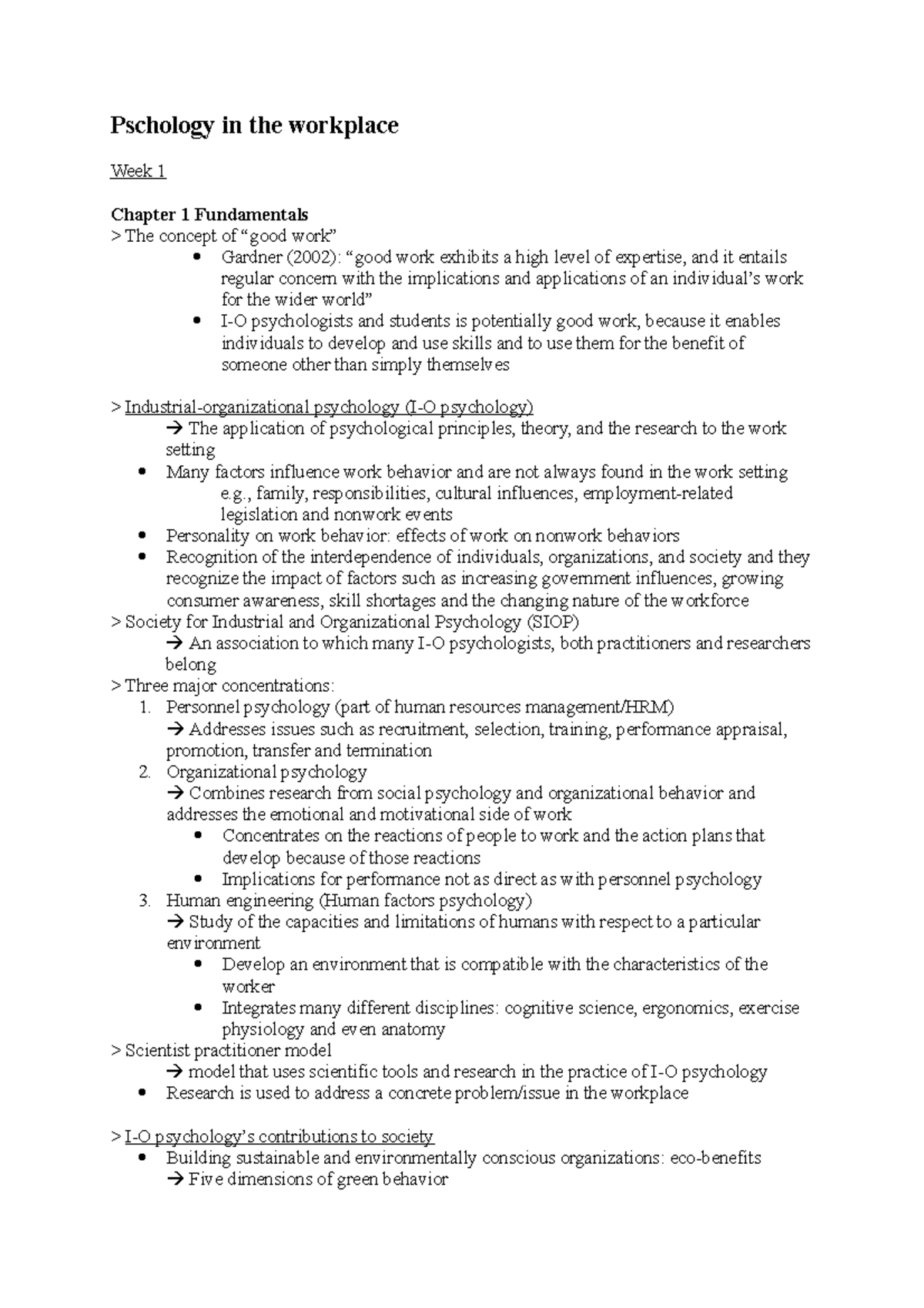 Pschology in the workplace book summary - Pschology in the workplace ...