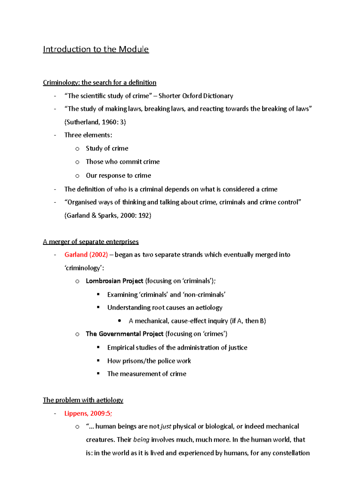 Introduction to the Module - Introduction to the Module Criminology ...