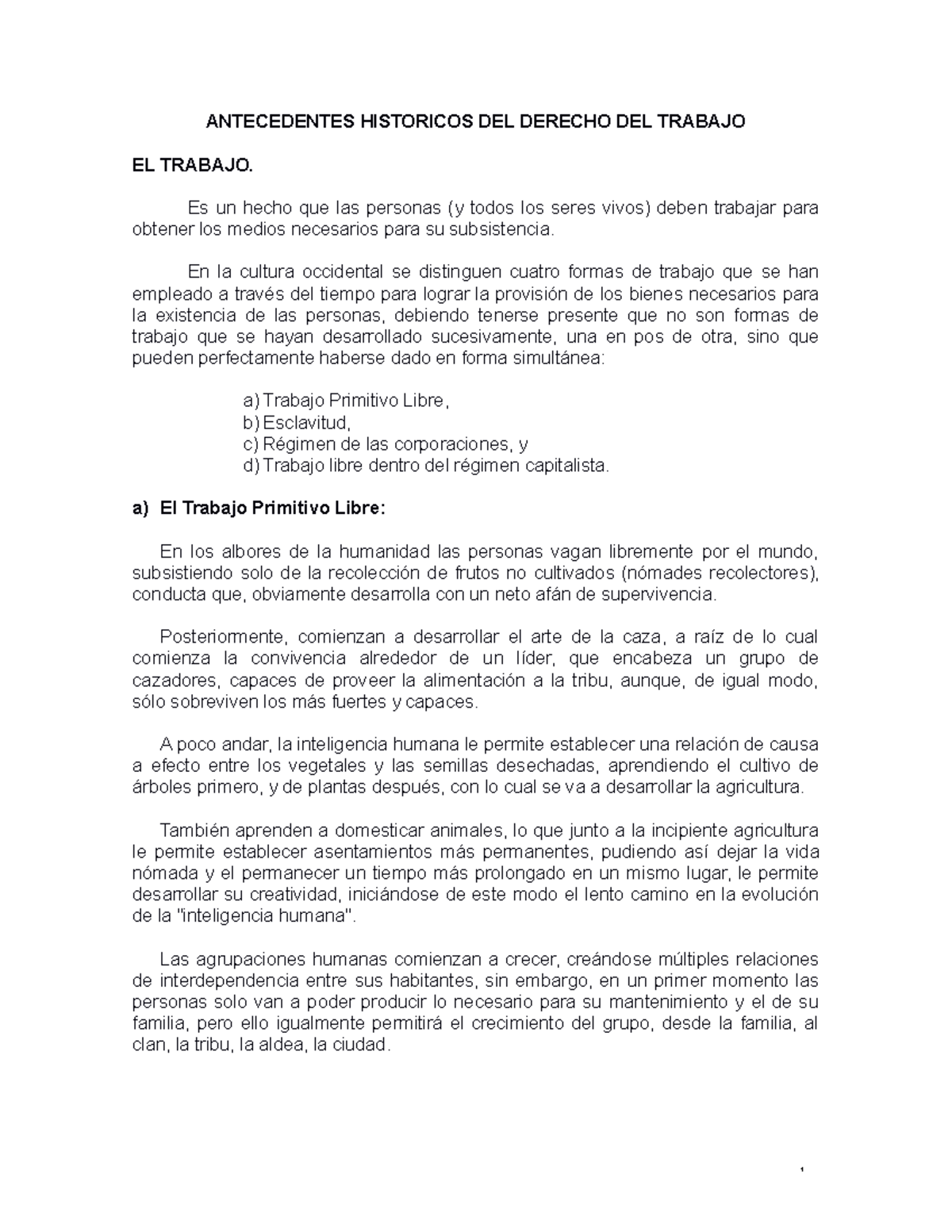 Apunte+1%C2%B0 - ANTECEDENTES HISTORICOS DEL DERECHO DEL TRABAJO EL ...