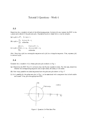 Tutorial 7 questions 2021 - Tutorial 7 Questions - Week 8 Question 1 ...