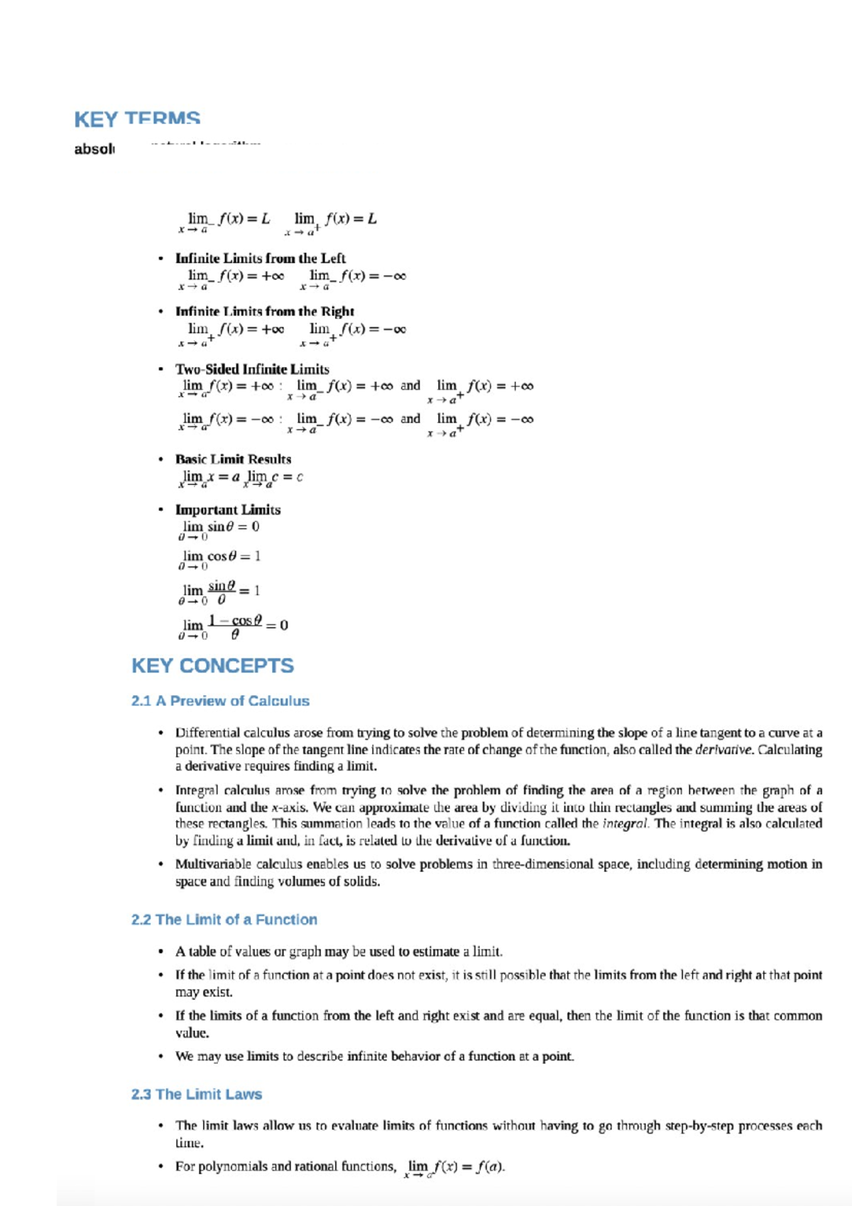 Calculus Summary Math08058 Studocu