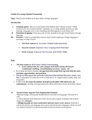 PS-outline of chapter 3 - CHAPTER - 3 Putting Your Speech Together 1 ...