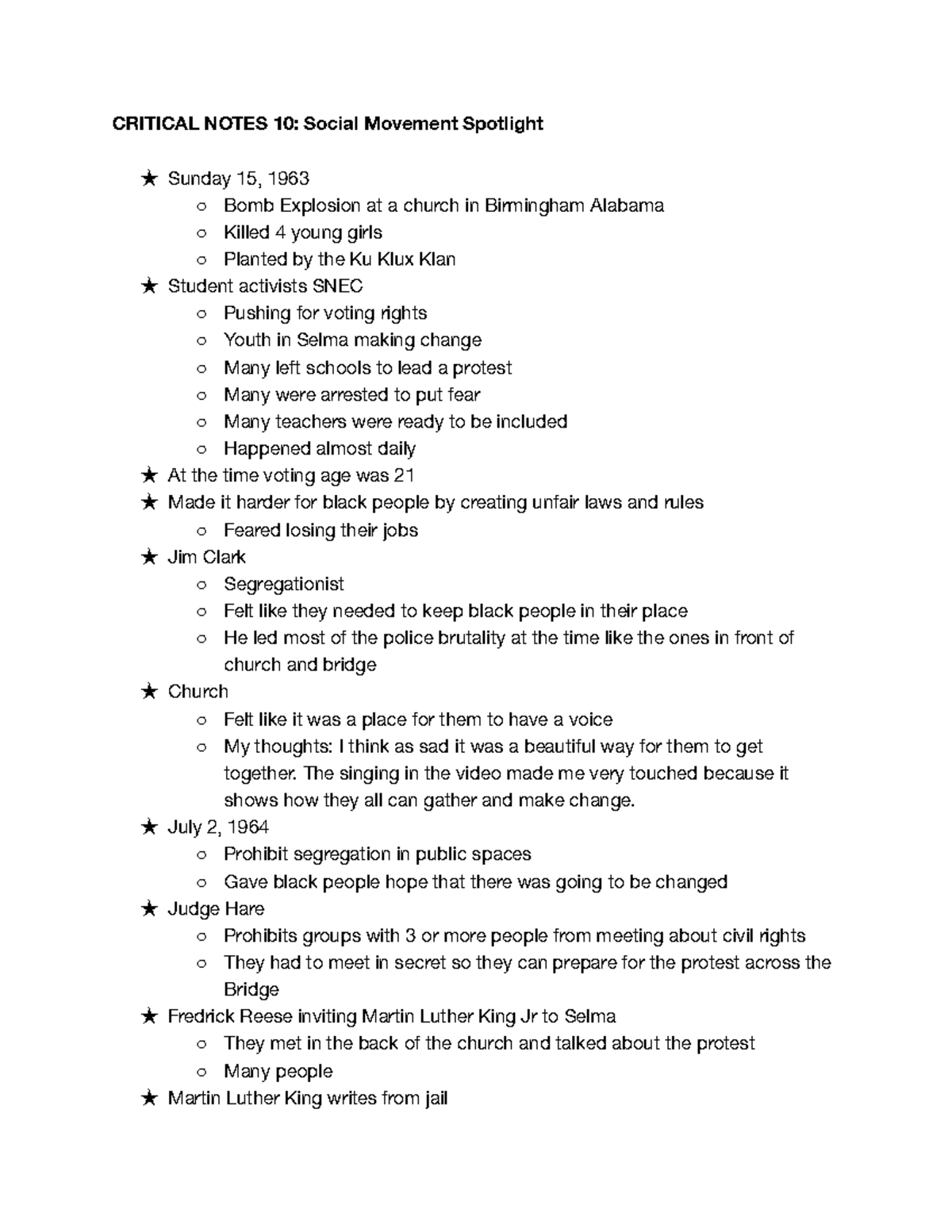 Critical Notes 10 Social Movement Spotlight-2 - CRITICAL NOTES 10 ...