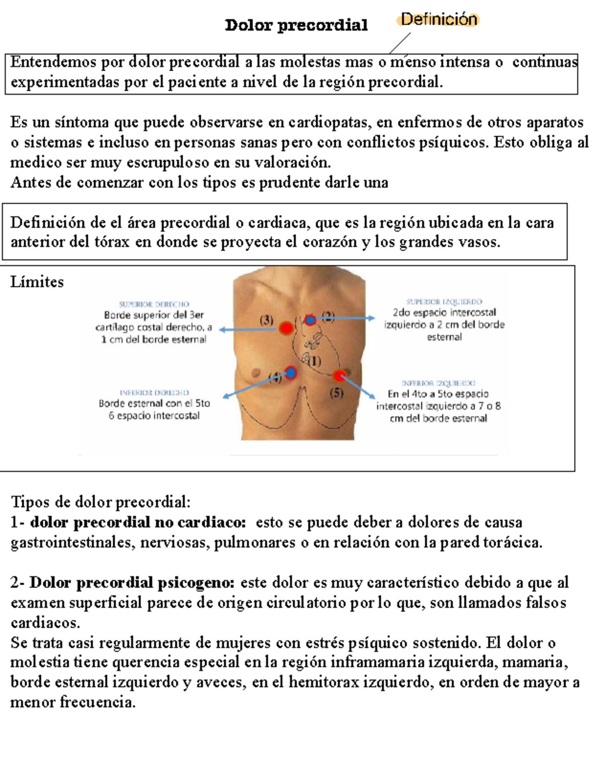 Exposición Semio - Tipos de dolor abdominal - Dolor precordial ...