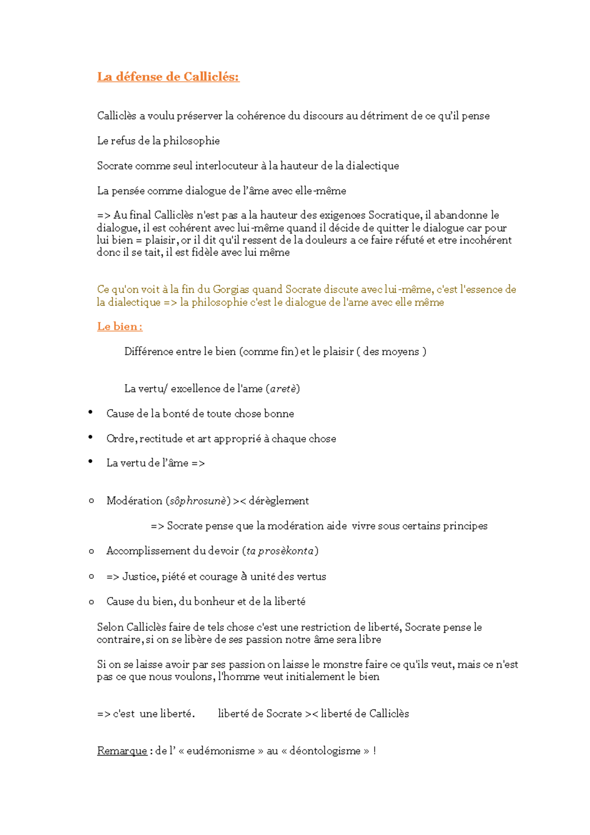 Le Gorgias, La défense de Calliclès analyse du discous entre Socrate et ...