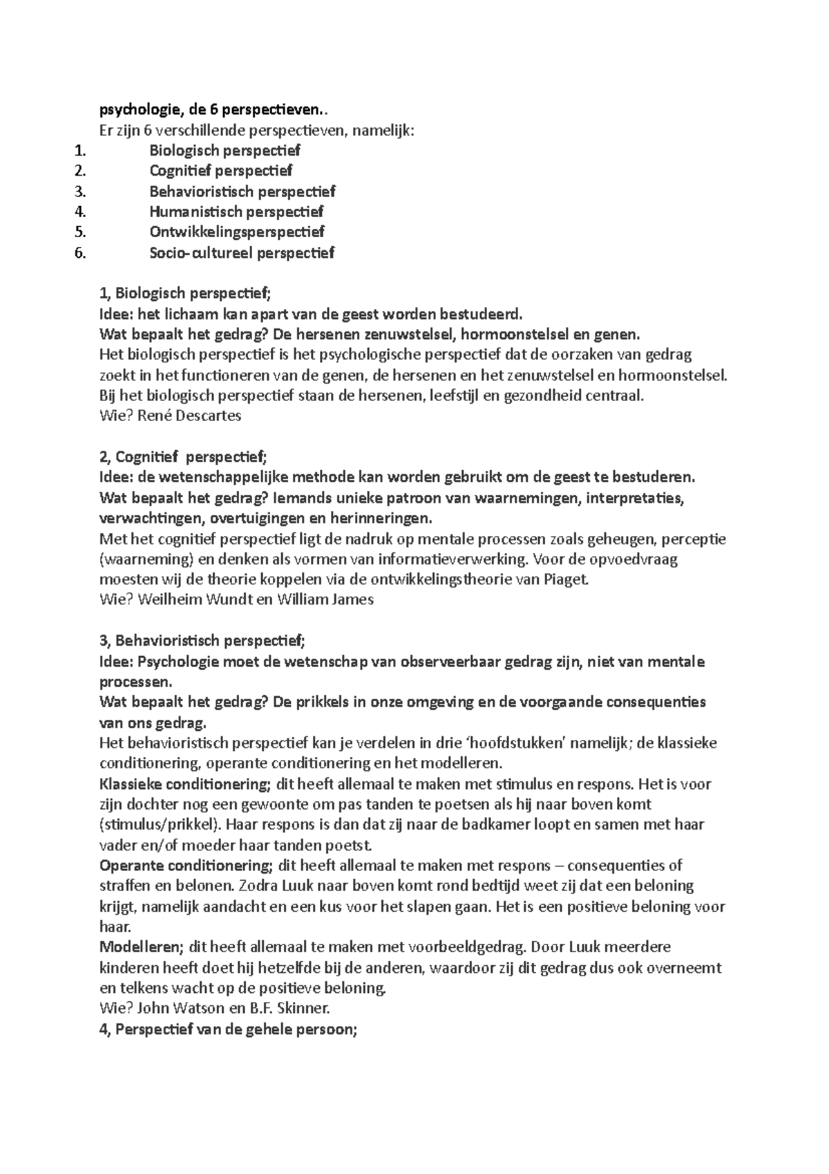 6 perspectieven - . Er zijn 6 verschillende perspectieven, namelijk: Biologisch perspectief ...
