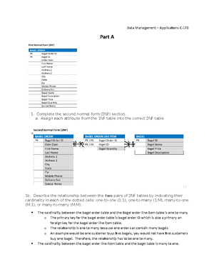 C170 Performance Assessment - C170 - Task A1a Task A1b Second normal form requires that the ...