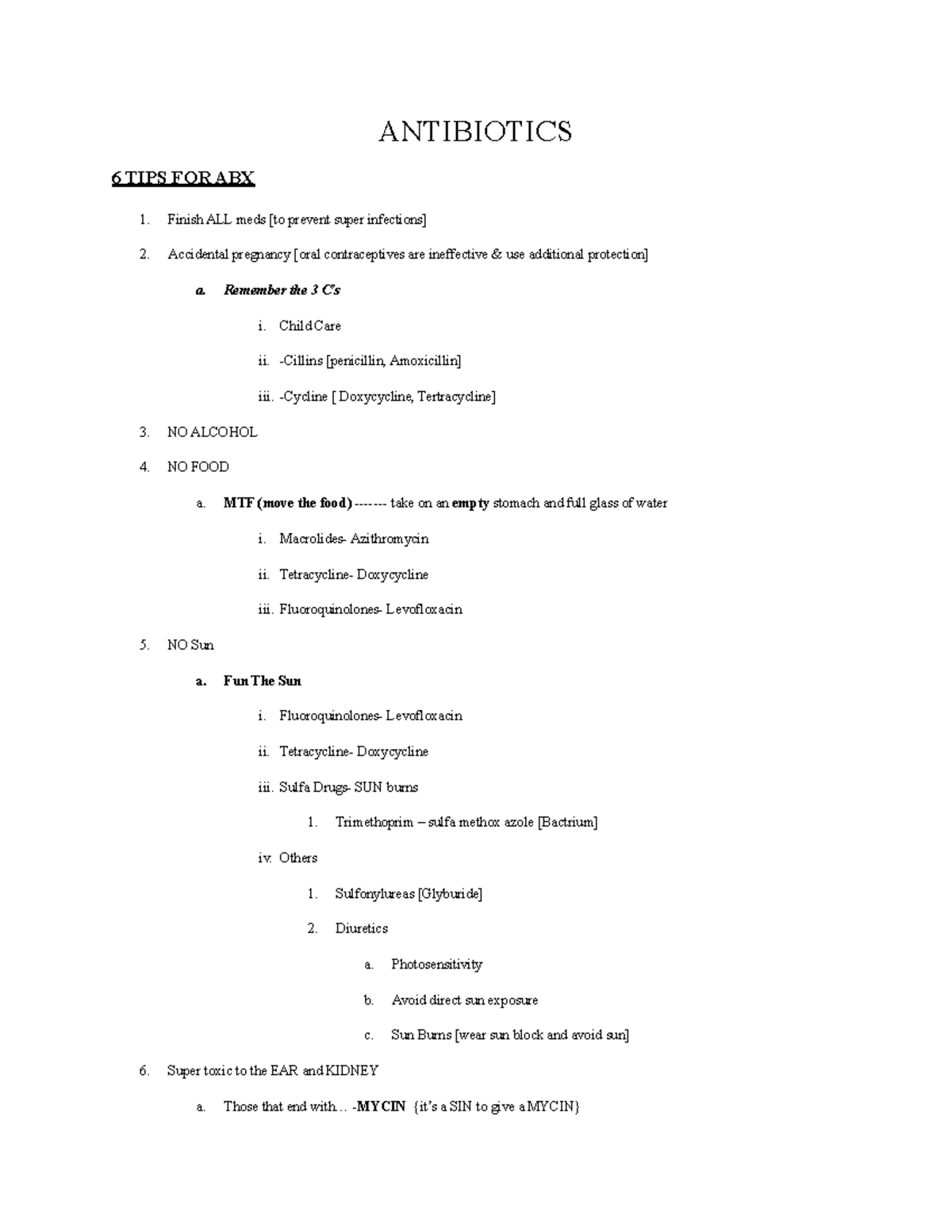 Antibiotics pdf - note for medical surgical nursing and pharmacology ...