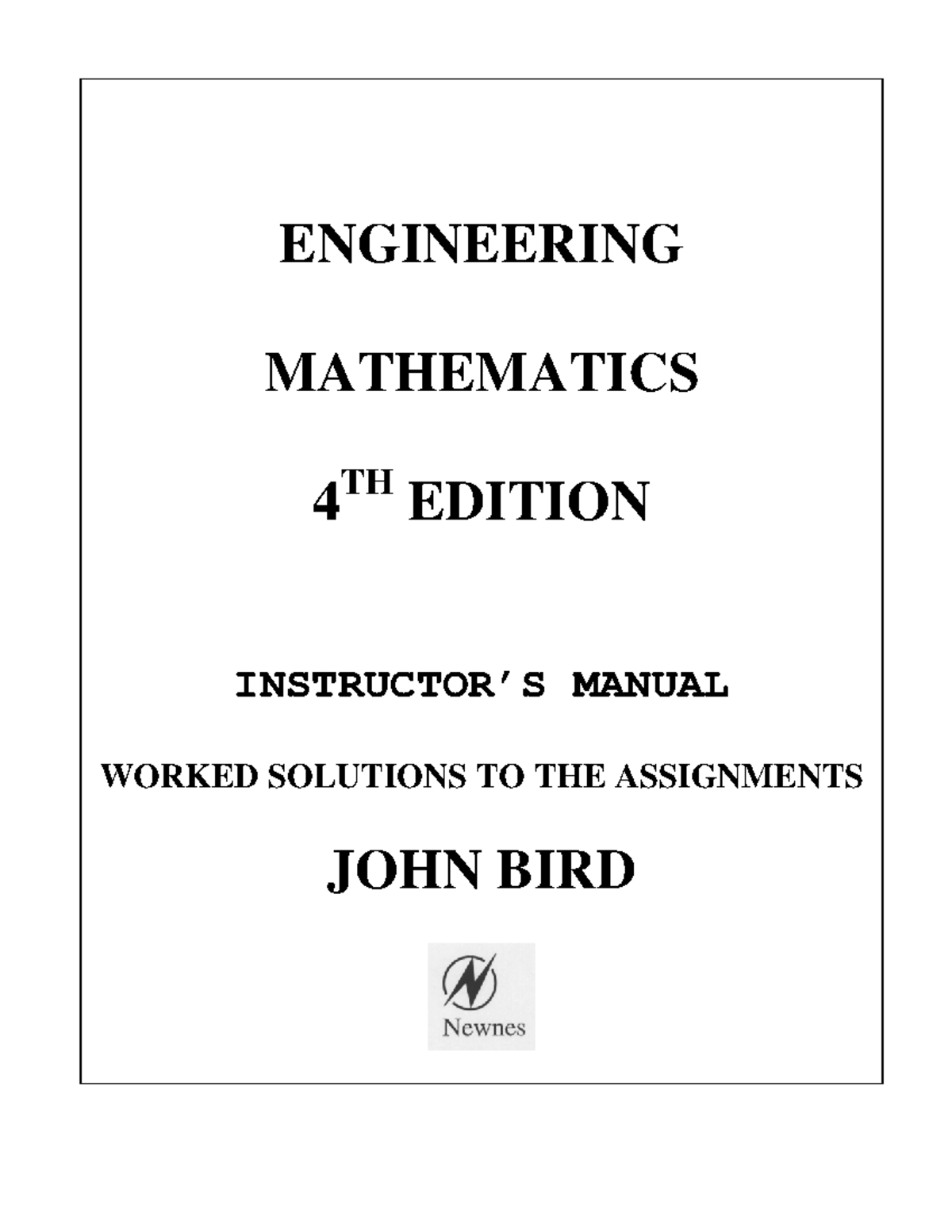 Bird - Engineering Mathematics 4e - SM Student Copy - ENGINEERING ...
