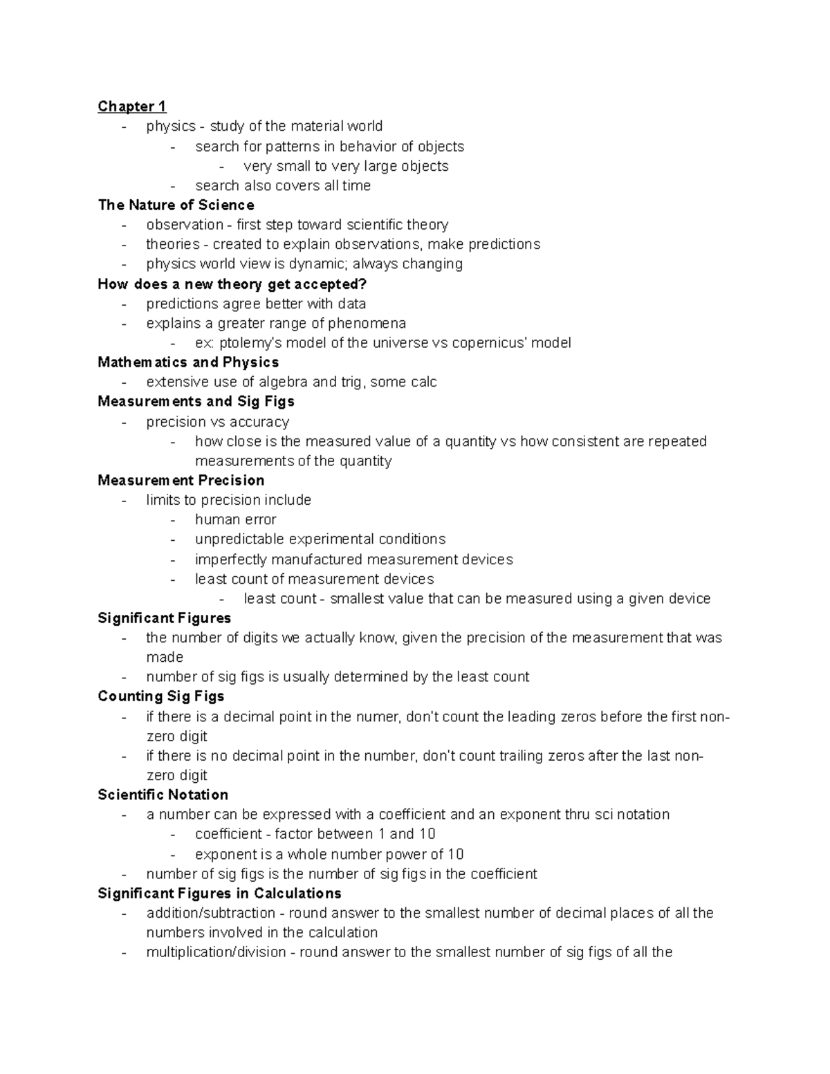 Phys Ch 1 Vectors And Stuff Chapter 1 Physics Study Of The