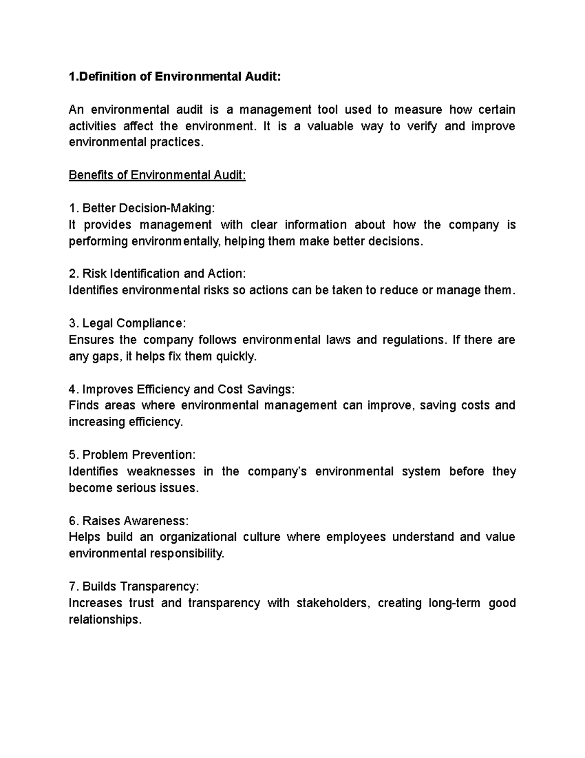 Eia mod4 - EIA-4 - 1 of Environmental Audit: An environmental audit is ...