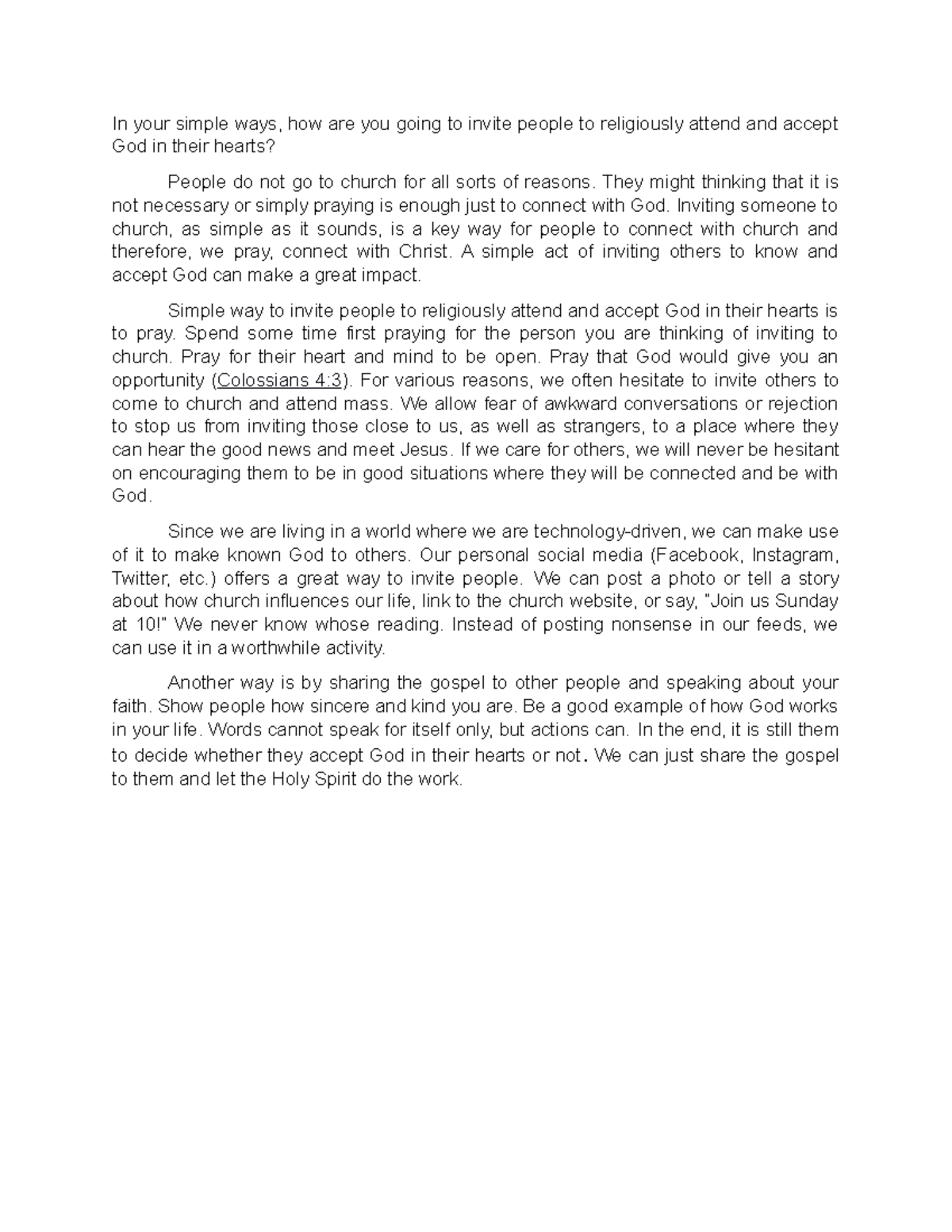 Theo4 M2CU1 - This is a reflection work in Theology - In your simple ...