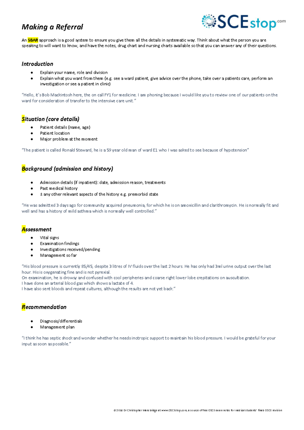 Making a referral and collaboration - © 2016 Dr Christopher Mansbridge ...