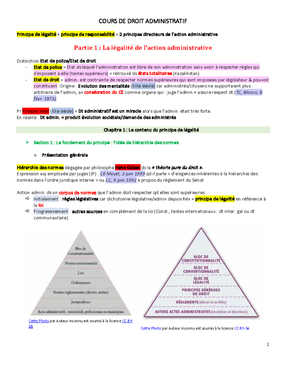 Cours Droit Administratif - COURS DE DROIT ADMINISTRATIF Principe de ...