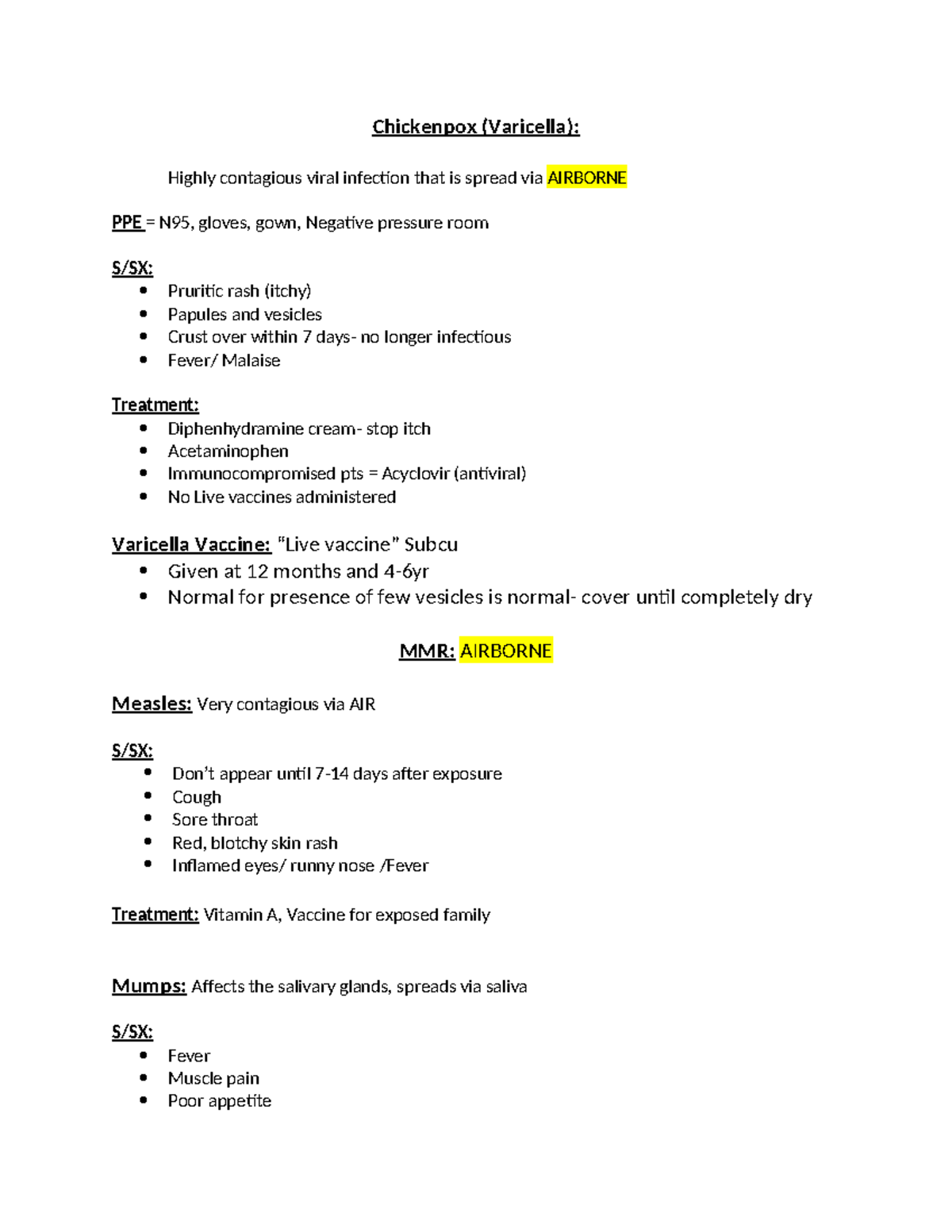 Peds Unit 1 - Chickenpox (Varicella): Highly contagious viral infection ...