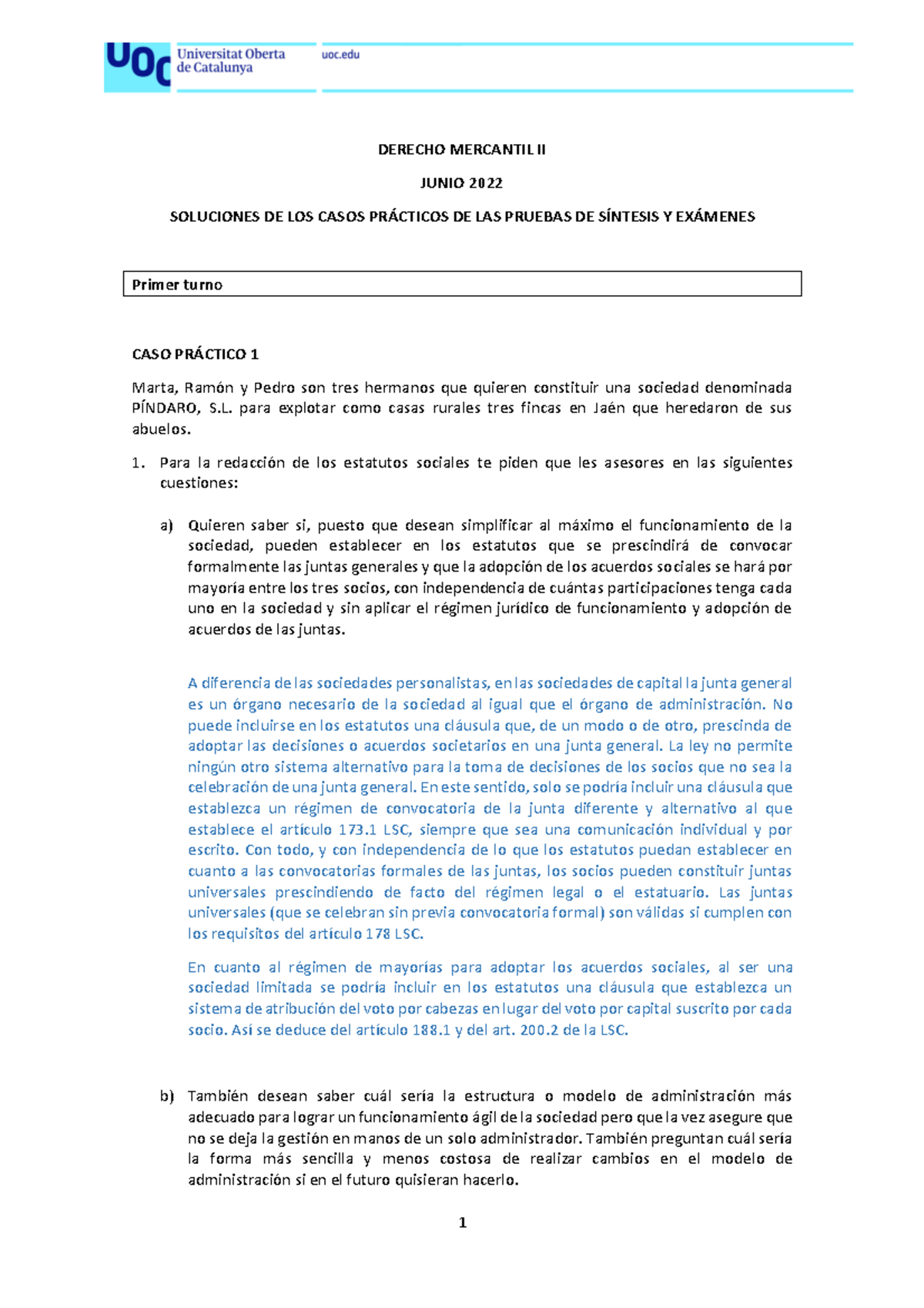 modulos años 2022-2023 todos juntos en pdf - DERECHO MERCANTIL II JUNIO 2022 SOLUCIONES DE LOS ...
