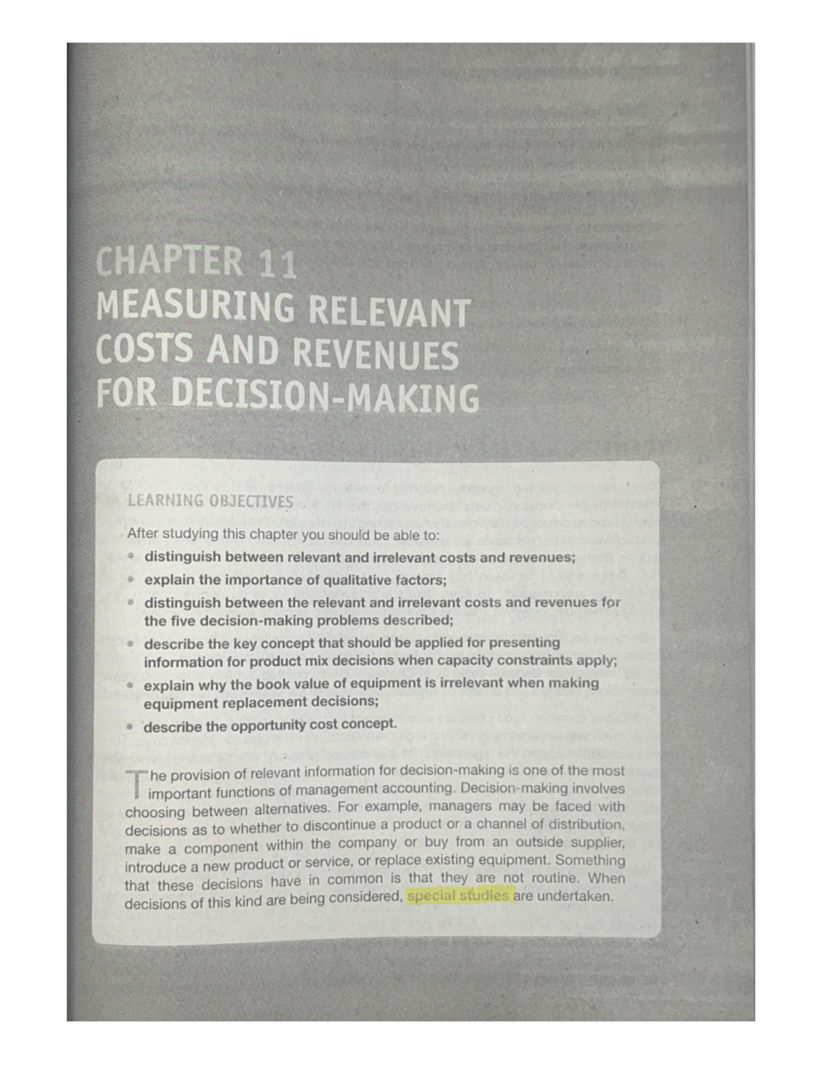Cost Acctg. Chapter 1 1 - Accountancy - Studocu