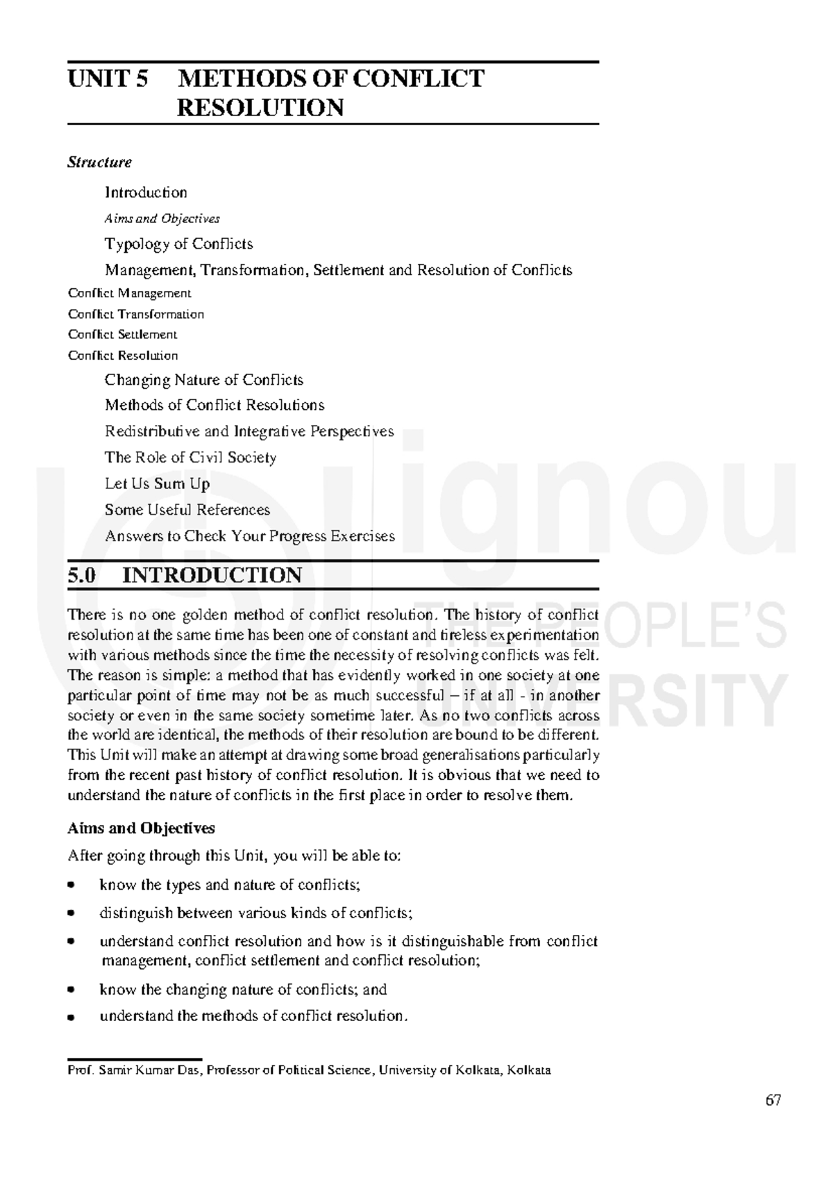 Unit-5 - Pol science sec - Methods of Conflict UNIT 5 METHODS OF ...