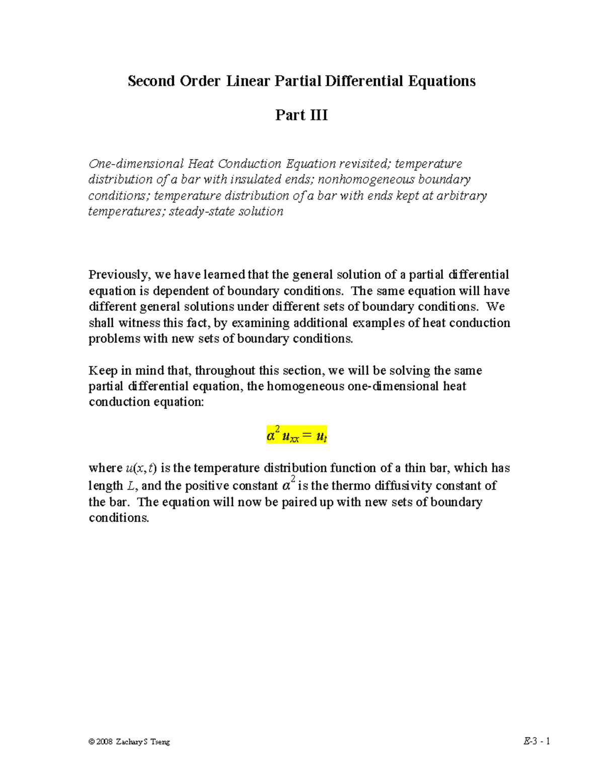 Notes-PDE pt3 - partial deferential - Second Order Linear Partial ...