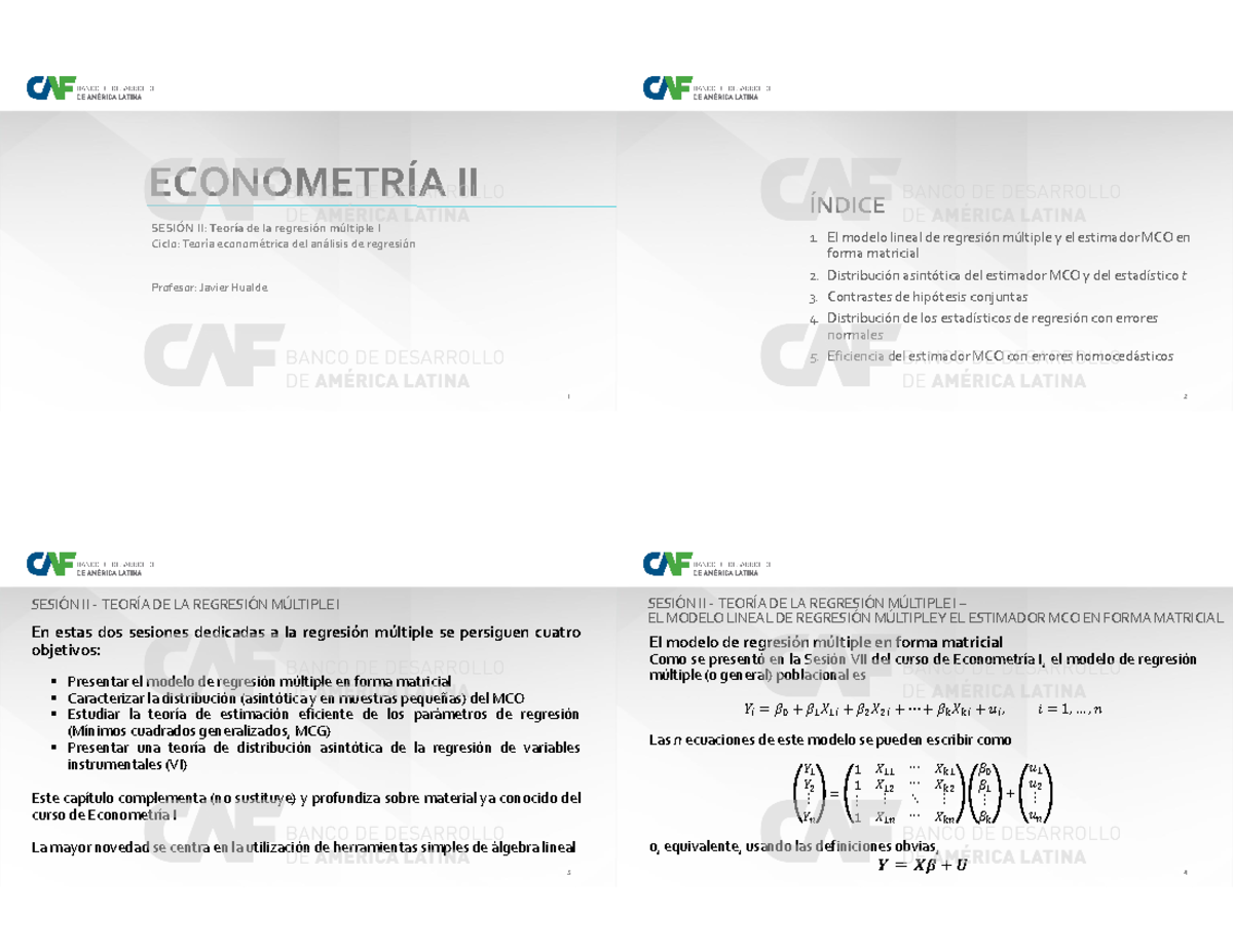 CAF23 MOD2 PPT Teoría+de+la+regresión+múltiple+I - ECONOMETRÍA II SESIÓN II: Teoría de la ...