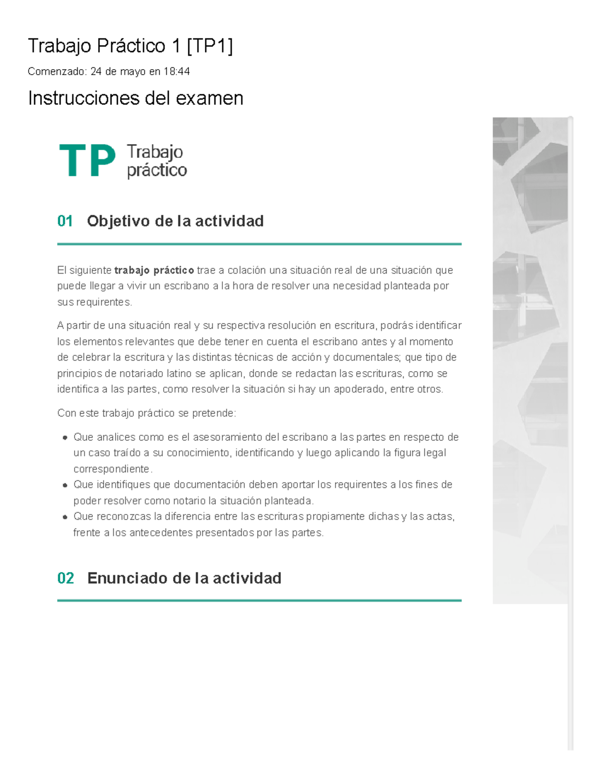 Examen Trabajo Práctico 1 [TP1] Contabilidad Intermedia 95% - Trabajo Práctico 1 [TP1] Comenzado ...