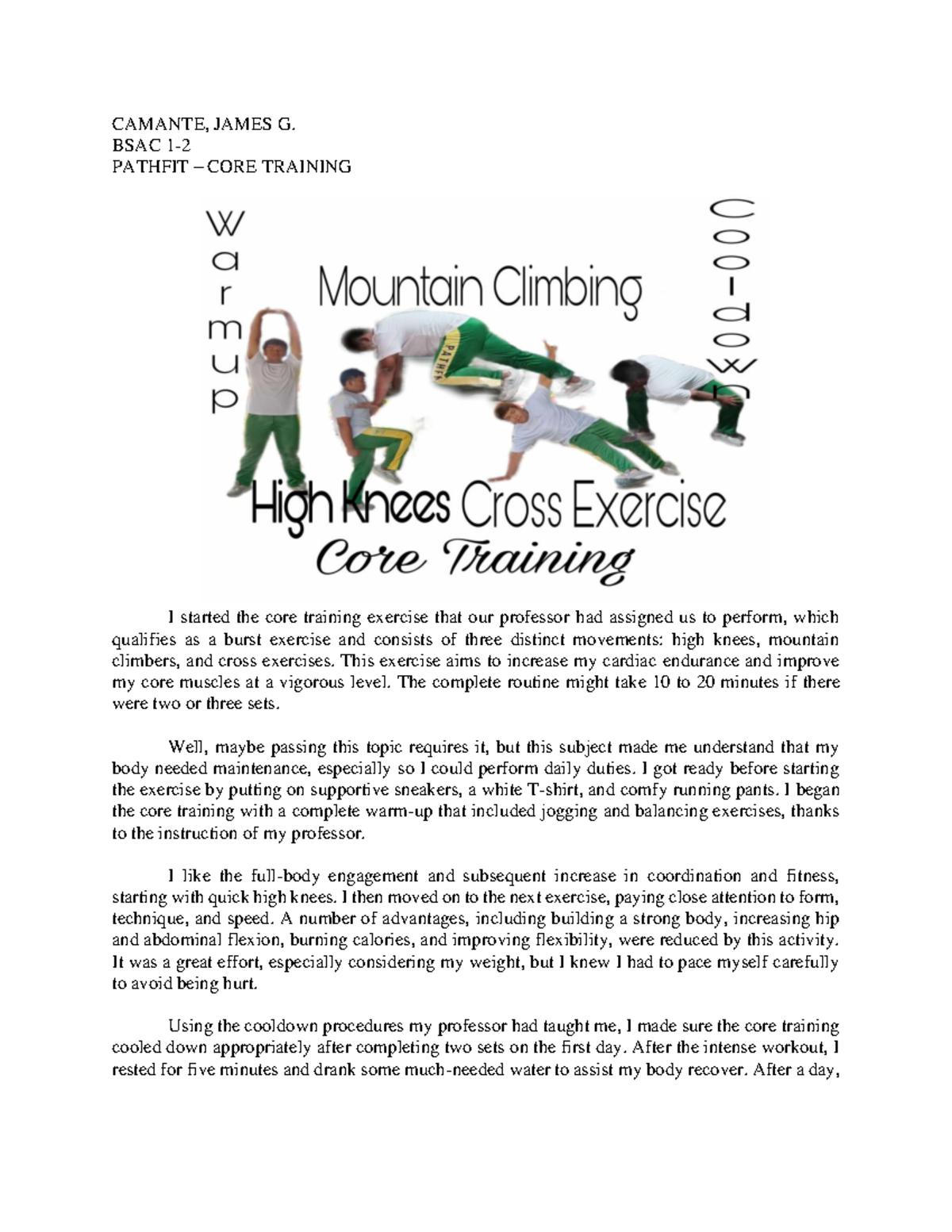 Camante James G. BSAC 1-2 CORE Training - CAMANTE, JAMES G. BSAC 1- 2 ...