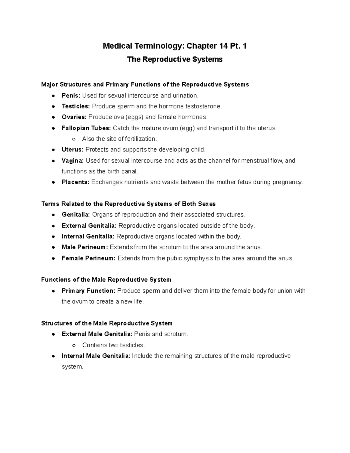 Med Terms Ch 14 Pt 1 - The Reproductive Systems - Medical Terminology ...