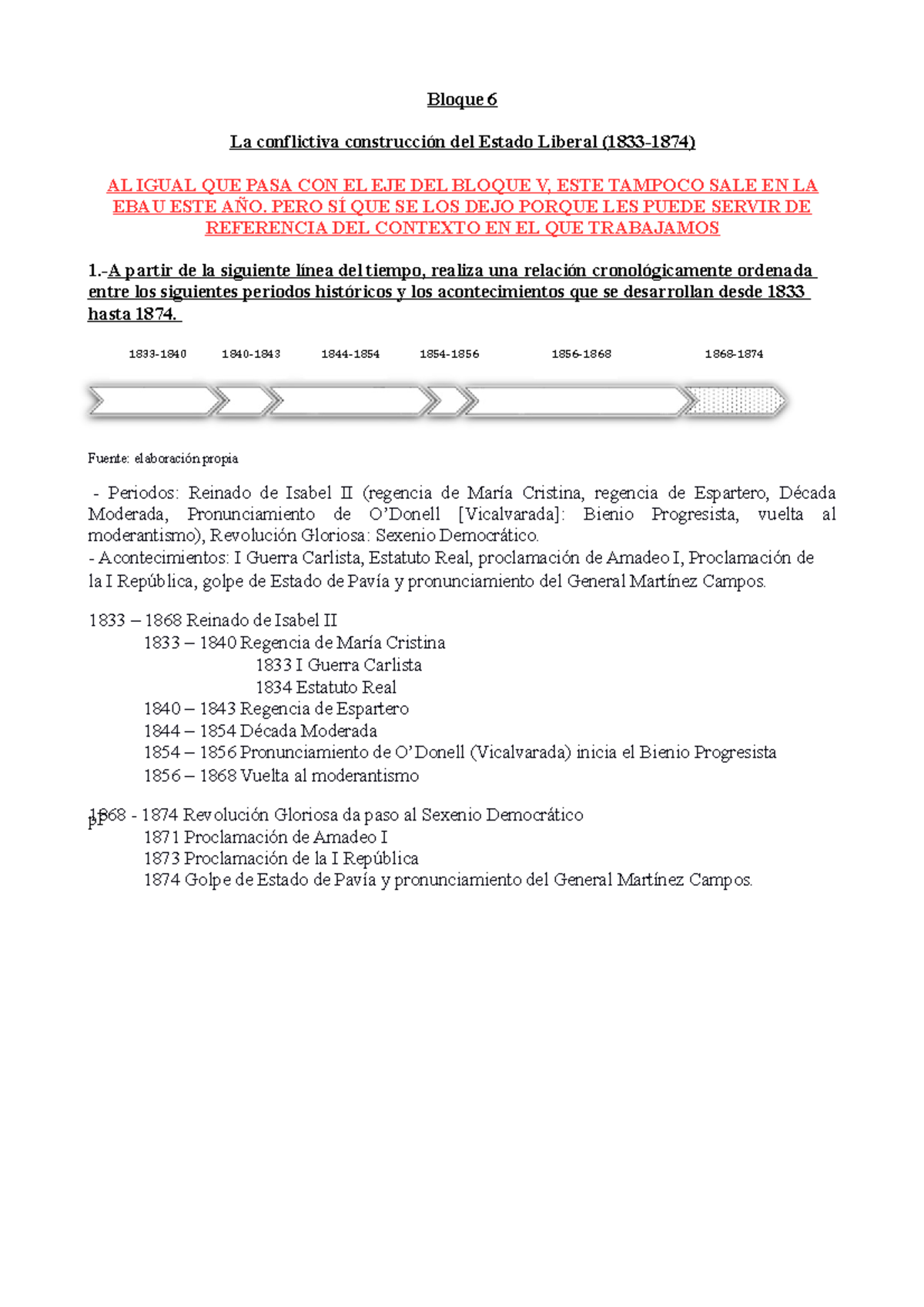 Bloque 6 historia de españa ebau canarias - Bloque 6 La conflictiva construcción del Estado ...